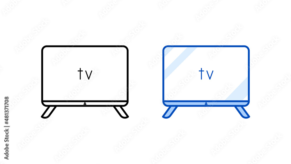 Modern television icon set. Linear and colored icon from Modern simple ...