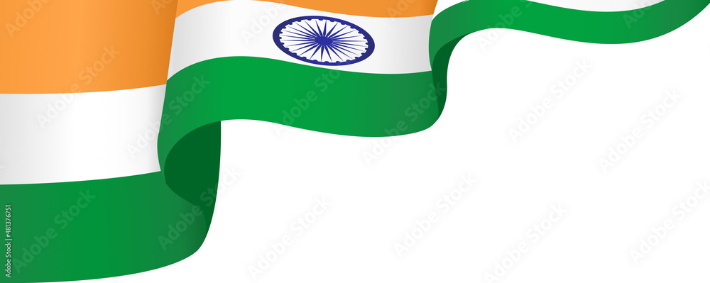 Corner waving India flag isolated on png or transparent background ...