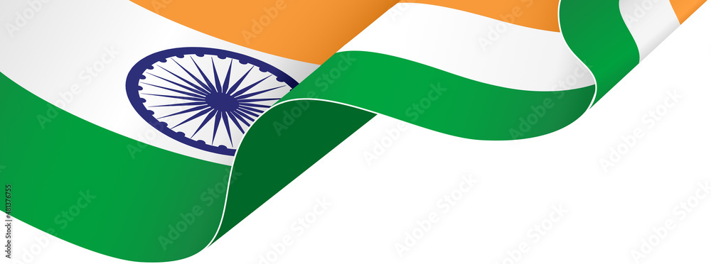 Corner waving India flag isolated on png or transparent background ...