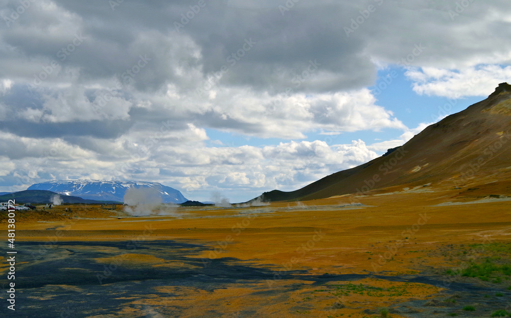 Supernatural landscape at geothermal field Mars like site Hverir ...