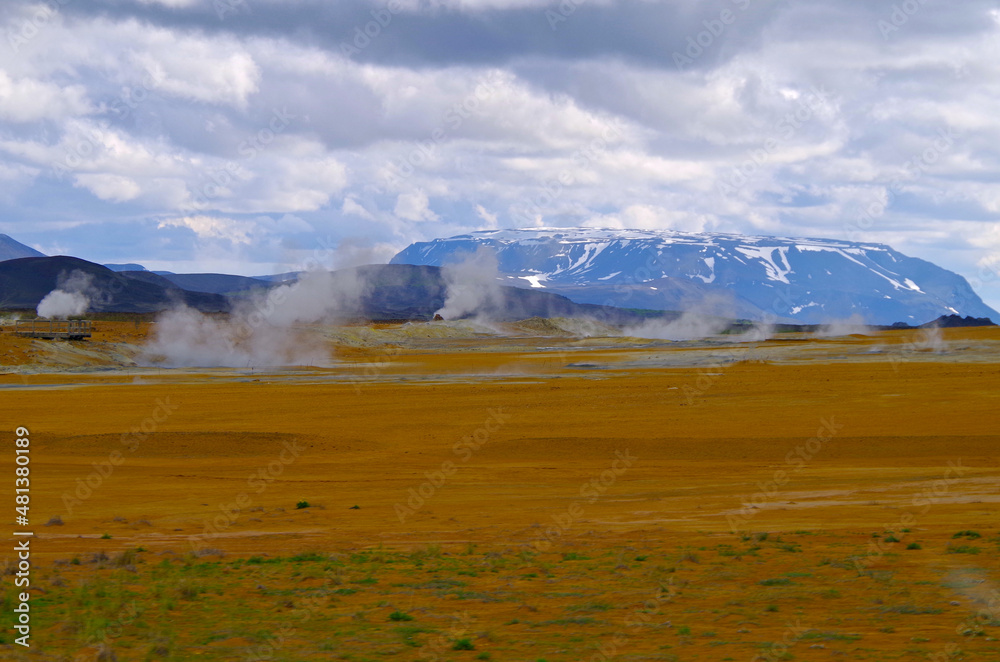 Supernatural landscape at geothermal field Mars like site Hverir ...
