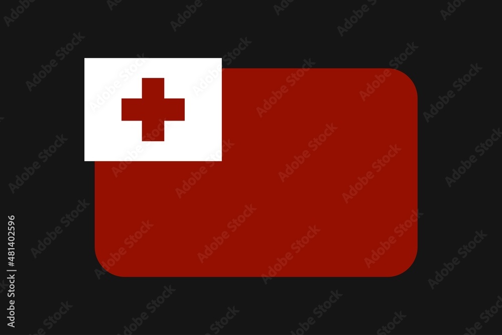 Tonga flag vector illustration. Kingdom of Tonga national flag. Red ...
