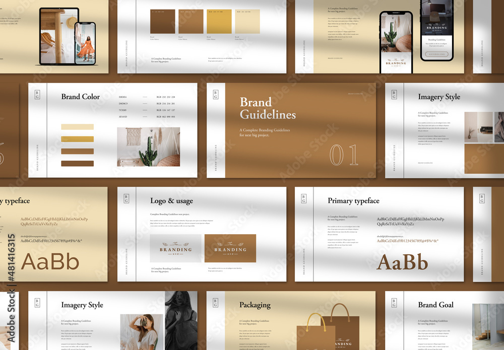 Brand Guidelines Presentation Layout Stock Template | Adobe Stock