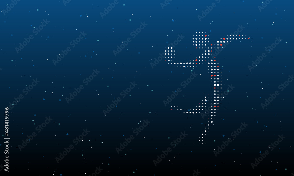 On the right is the handball symbol filled with white dots. Background ...