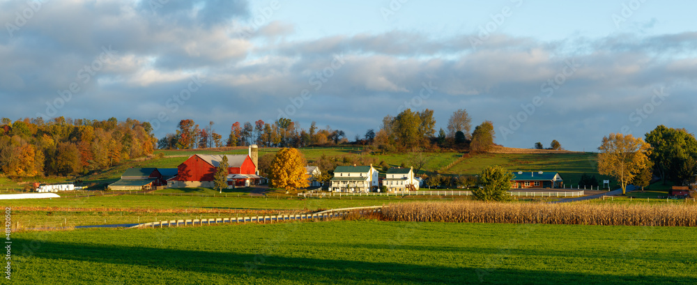 Amish Farm on a Late Summer Afternoon in Ohio's Amish Country Stock ...