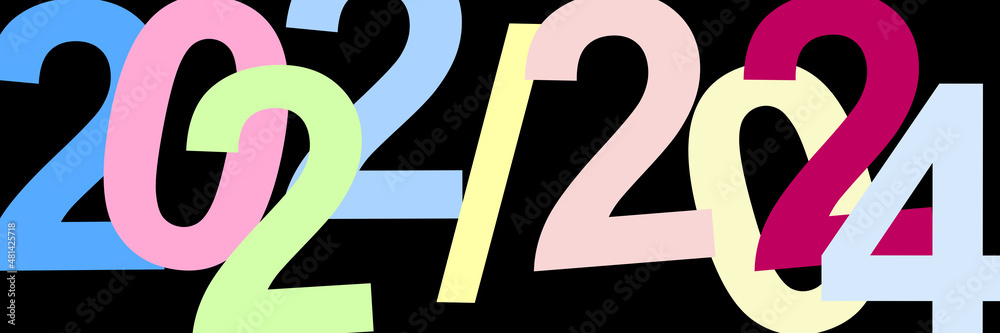 A time. Decade of the 20s of the 21st century. Illustration with the ...