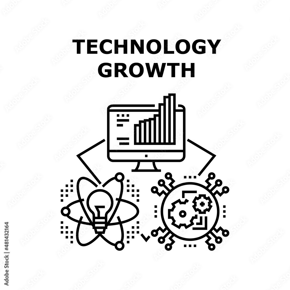 Technology growth business. digital data. success graph. finance chart ...