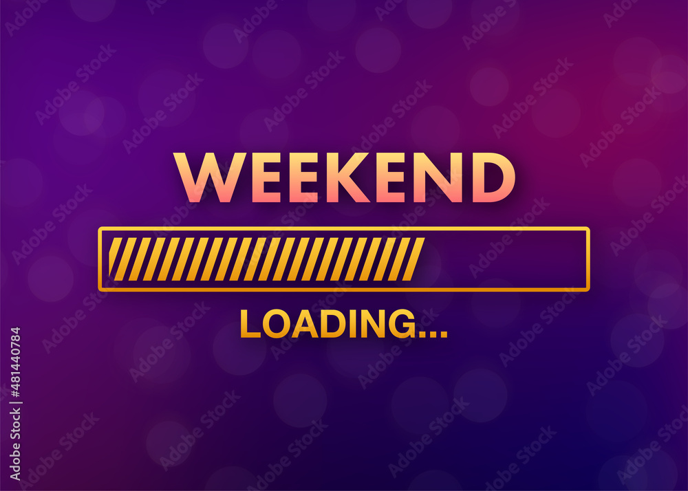 Cartoon weekend loading for print design. Black friday. Holiday ...