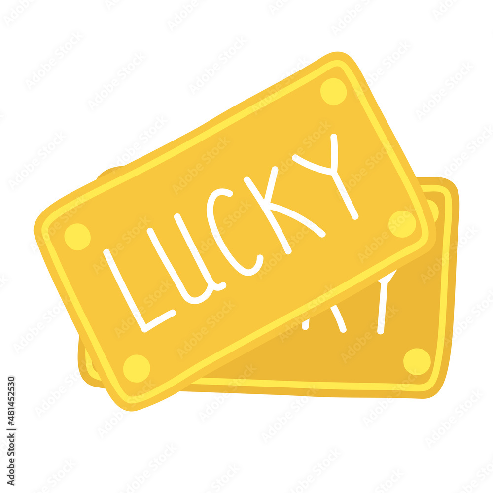 Golden lucky tickets Stock Vector | Adobe Stock
