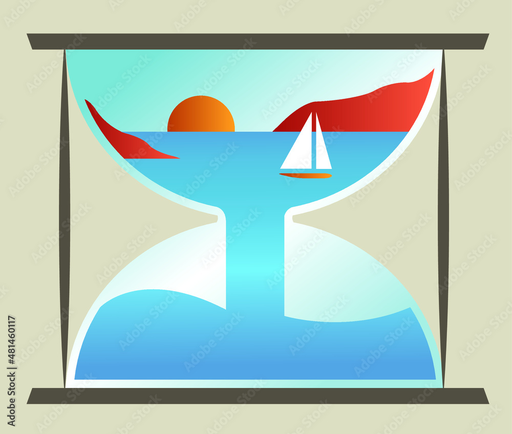 Vector Illustration of spare free time and freedom of leisure, ability ...