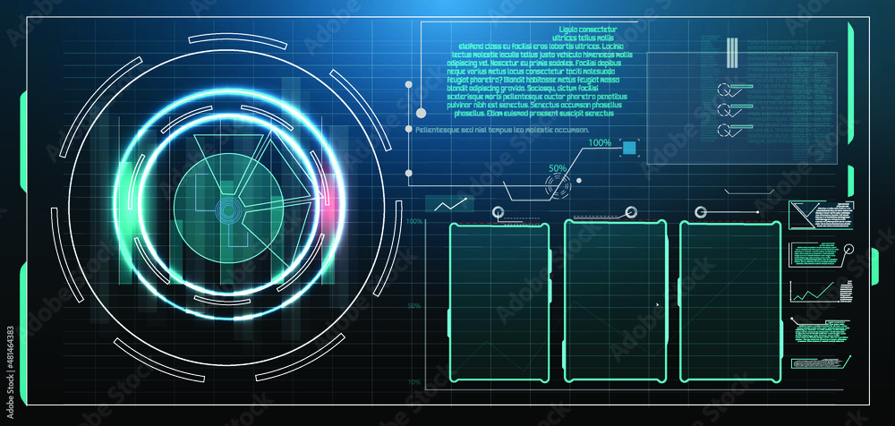 HUD, UI, GUI futuristic user interface screen elements set. High tech ...