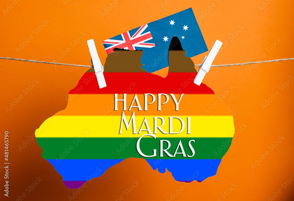 Australian map and flag with color Rainbow LGBT, Transgender, LGBTQ+ ...