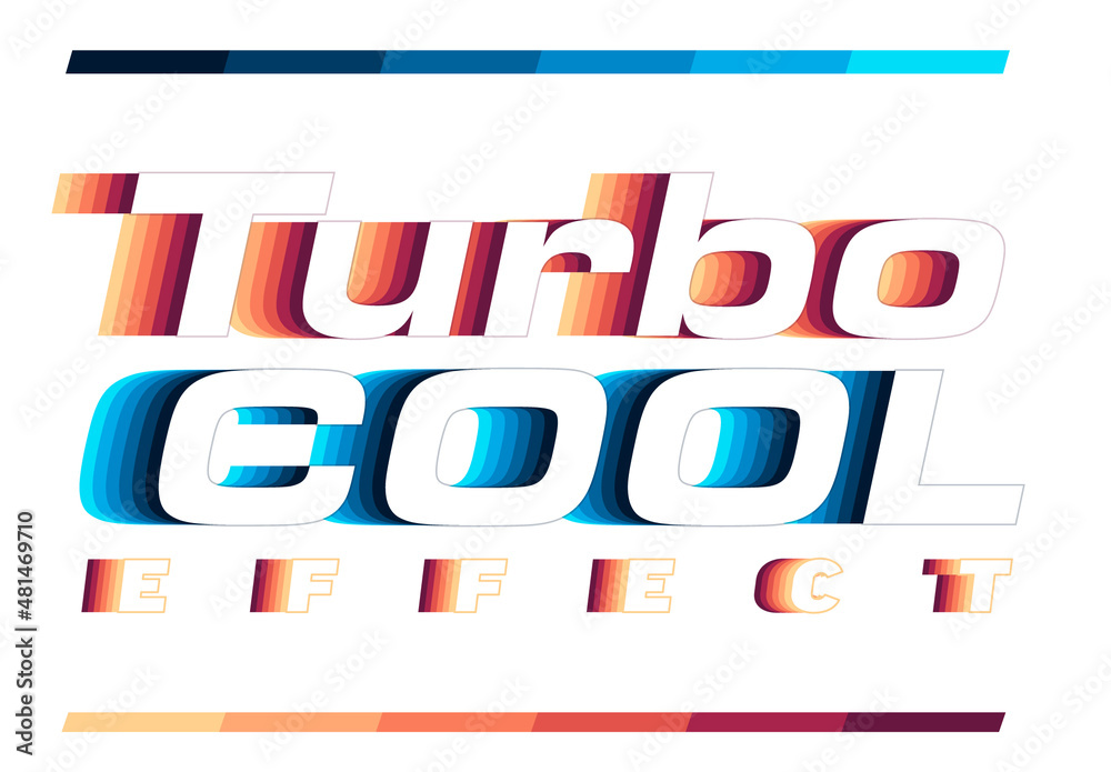 Retro Cool Turbo Text Style Effect Stock Template | Adobe Stock