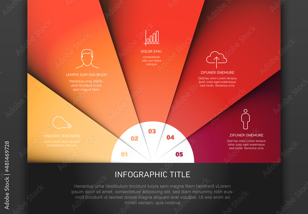 Fan Folded Papers Infographic Stock Template | Adobe Stock