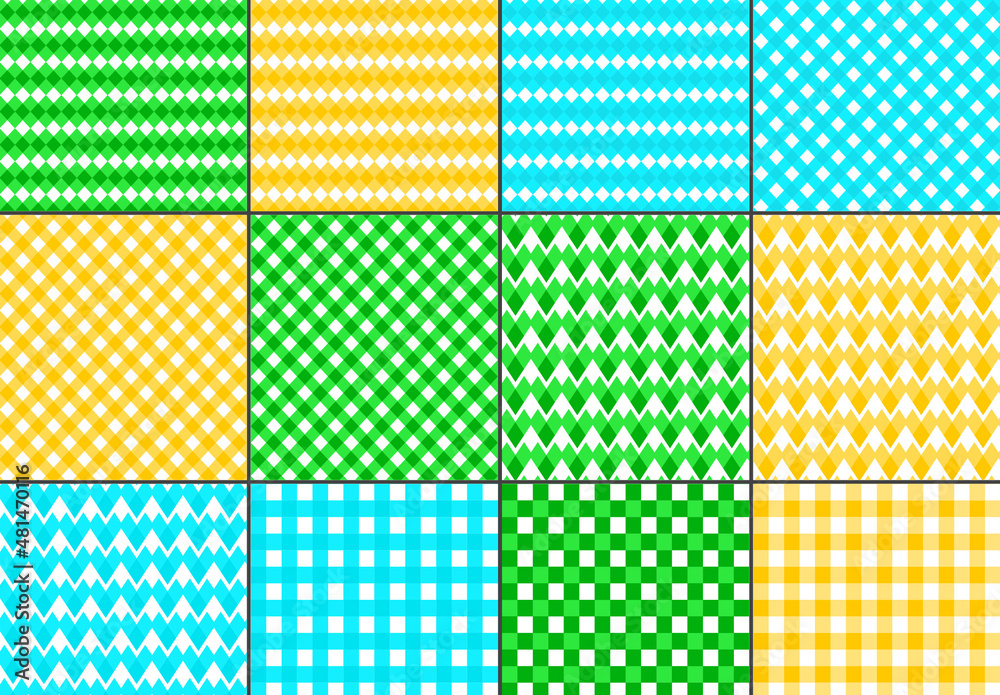 Seamless Bright Geometric Overlay Pattern Set Stock Template | Adobe Stock