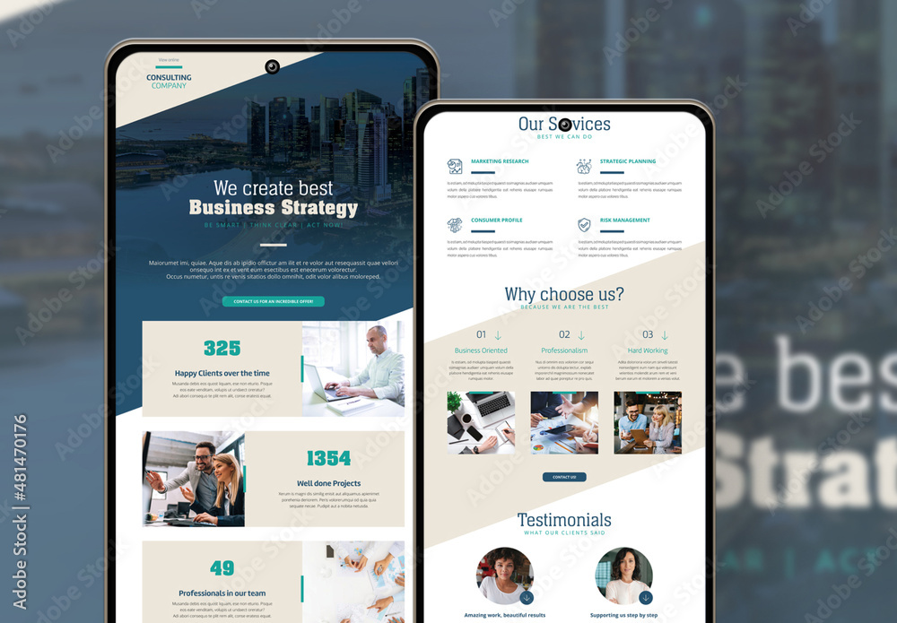 Business Promotion Email Newsletter with Blue Accents Stock Template ...