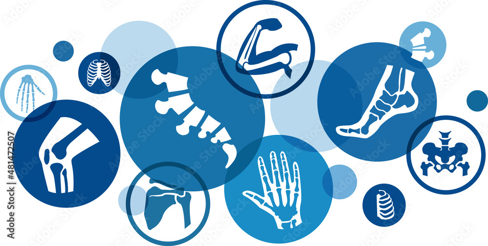 orthopedics vector illustration. Concept with connected icons related ...