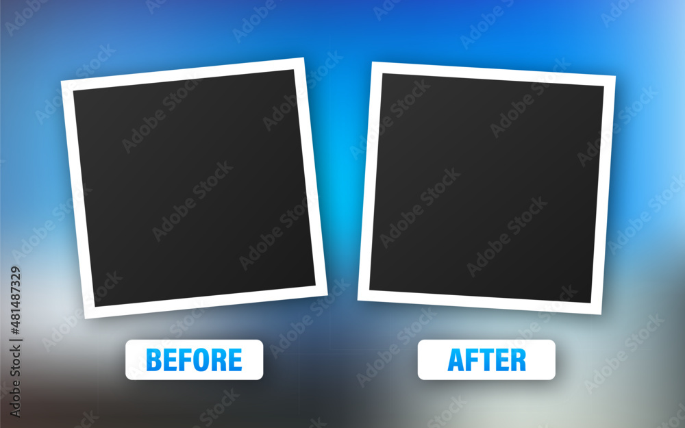 Colorful before and after frames. Vector illustration. Vector template ...
