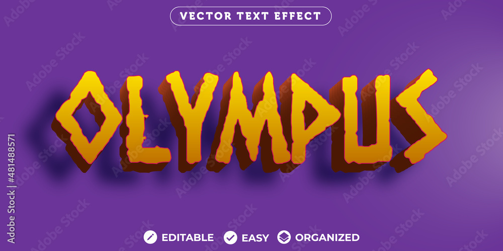 Olympus Text Effect,Fully Editable Font Text Effect Stock Vector ...