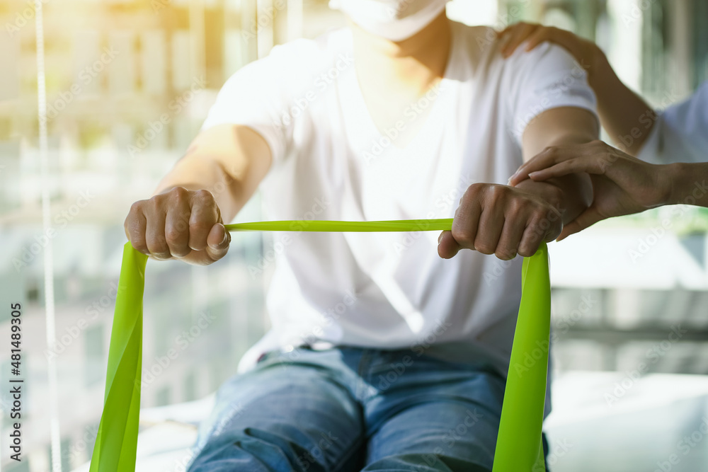 Nurses help patients do stretching exercises with flexibility exercises ...