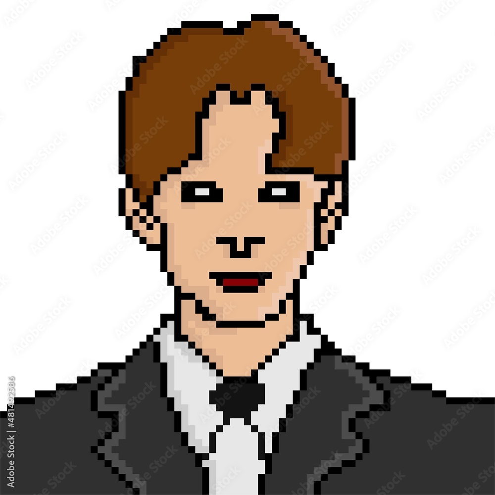 Pixel art style man business character illustration Stock Vector ...