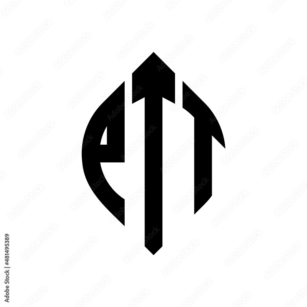PTT circle letter logo design with circle and ellipse shape. PTT ...