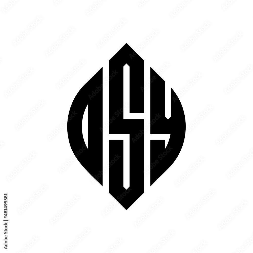 OSY circle letter logo design with circle and ellipse shape. OSY ...