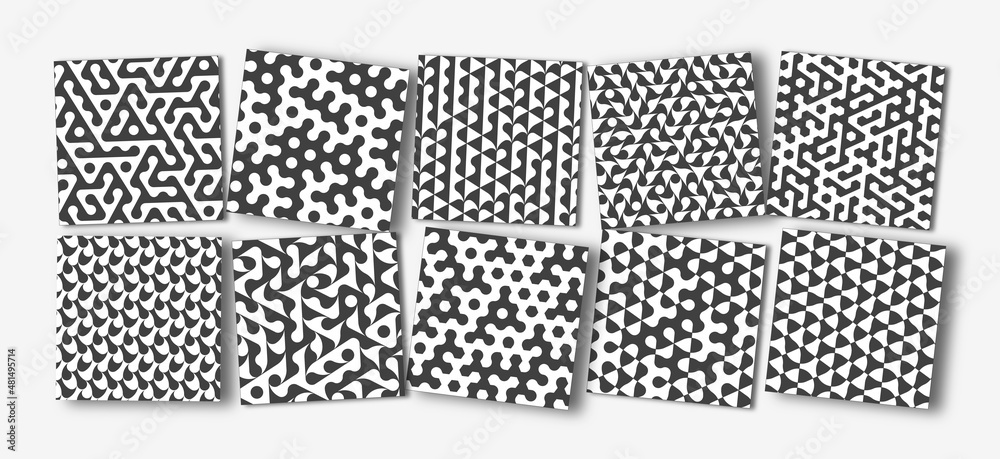 Collection of non-repeating and continuous geometric designer vector ...