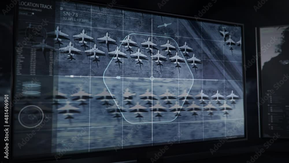 Army Military Airport Base Digital Target Scan Via Satellite Tracking ...