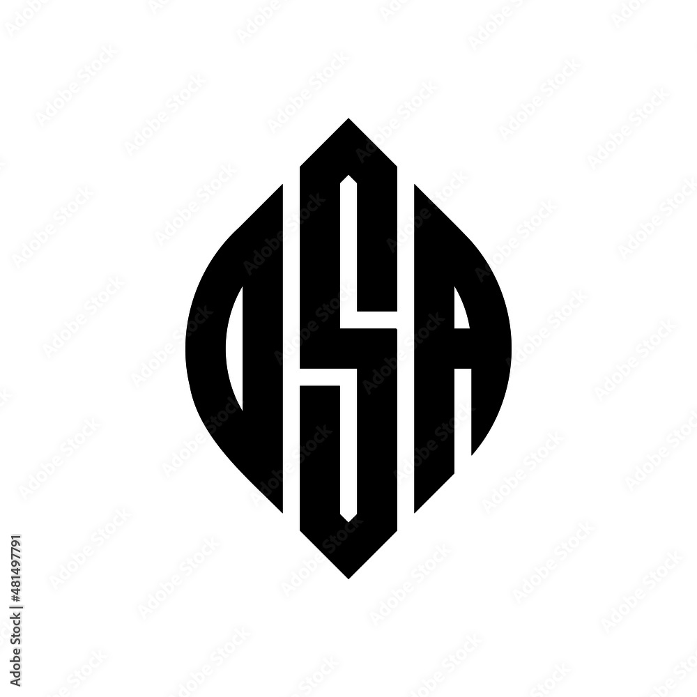 OSA circle letter logo design with circle and ellipse shape. OSA ...