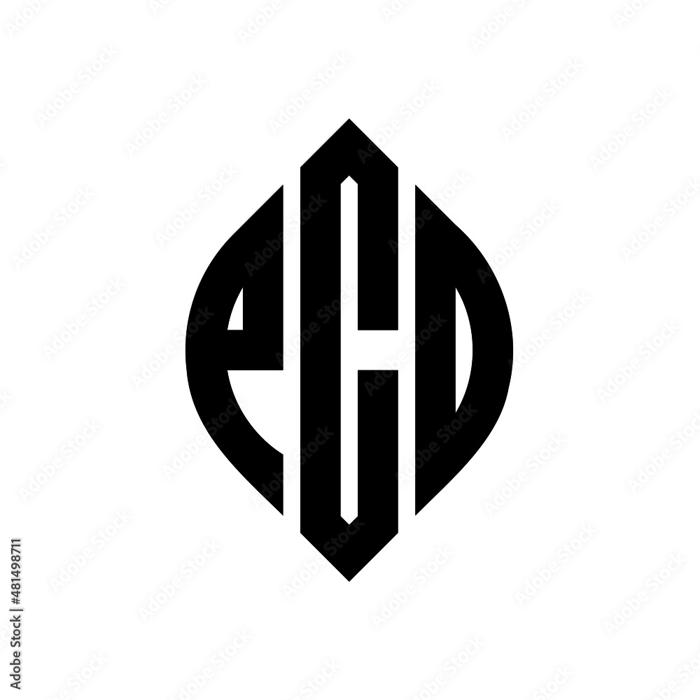 PCO circle letter logo design with circle and ellipse shape. PCO ...