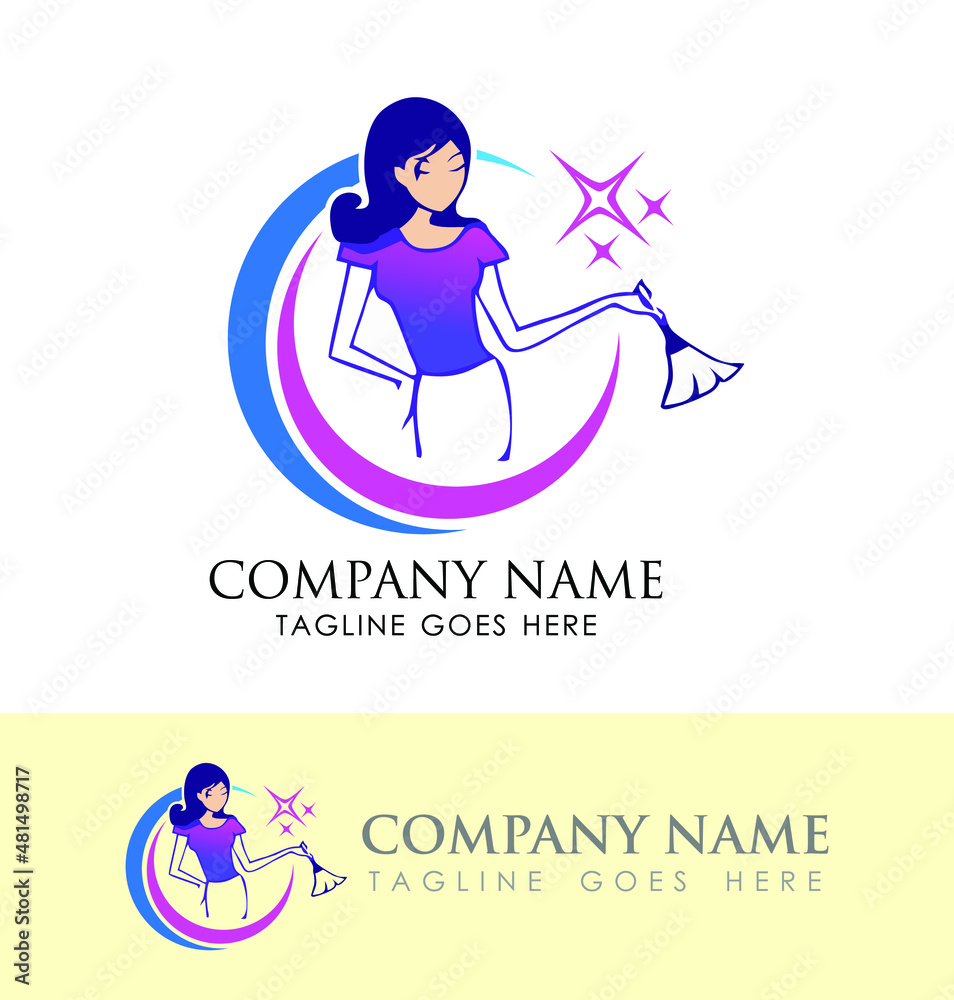 Housekeeper Maid Logo Sign Stock Vector | Adobe Stock