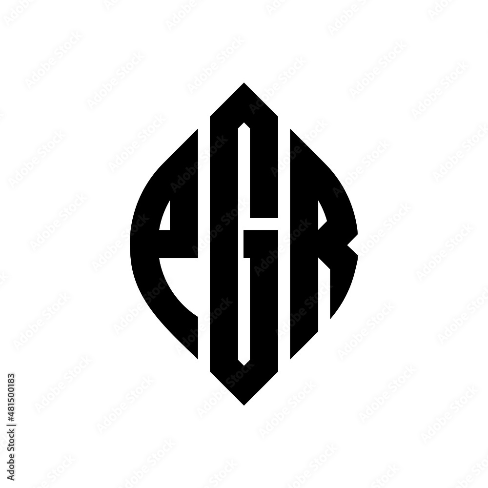 PGR circle letter logo design with circle and ellipse shape. PGR ...