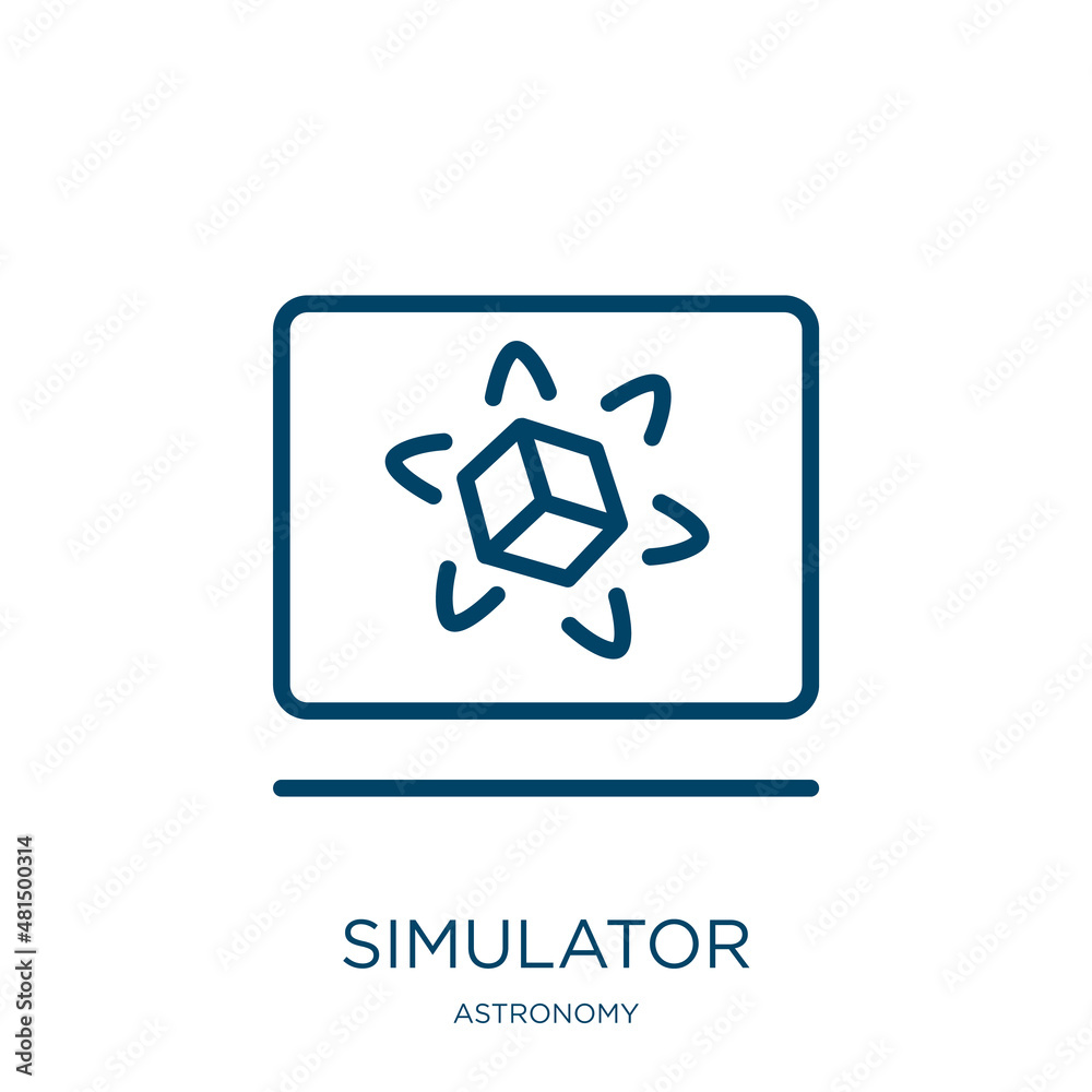 simulator icon from astronomy collection. Thin linear simulator ...