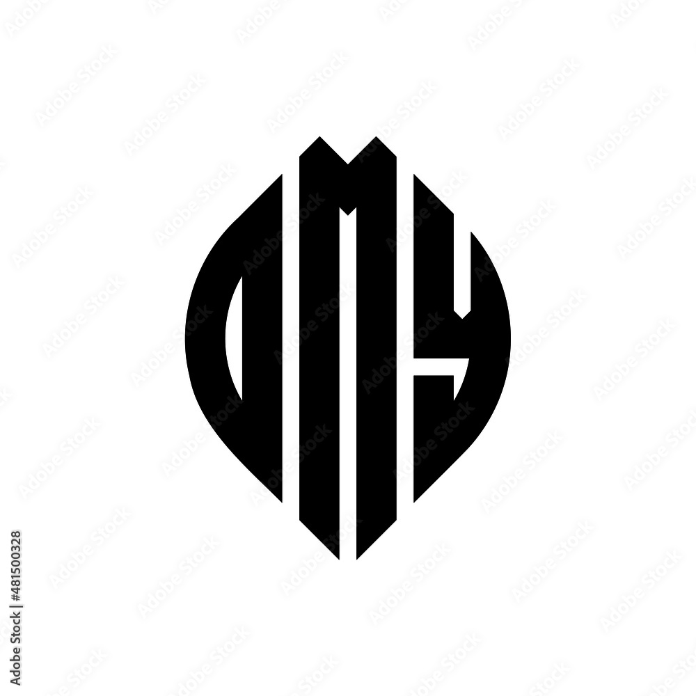 OMY circle letter logo design with circle and ellipse shape. OMY ...