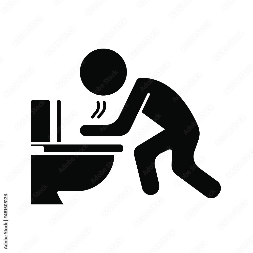 Vomit icon. Symptoms Virus Infection. Indigestion feel sick and ...