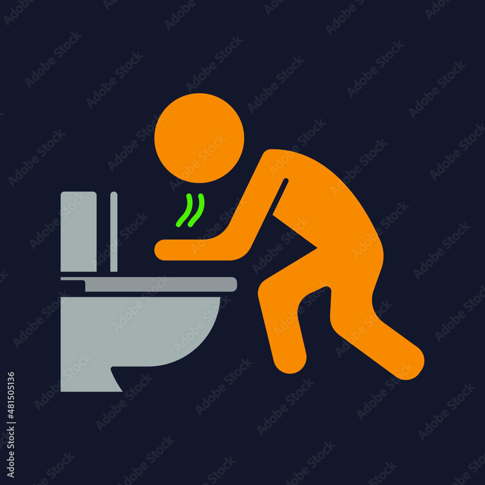 Vomit icon. Symptoms Virus Infection. Indigestion feel sick and ...