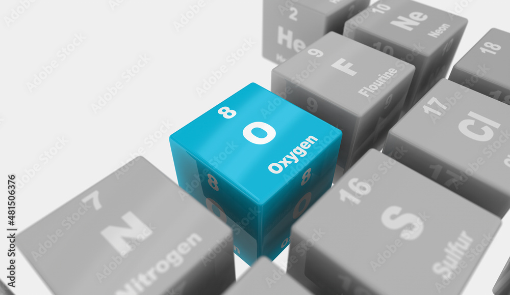Oxygen O2 Air Atmosphere Climate Periodic Table Chemistry 3d ...