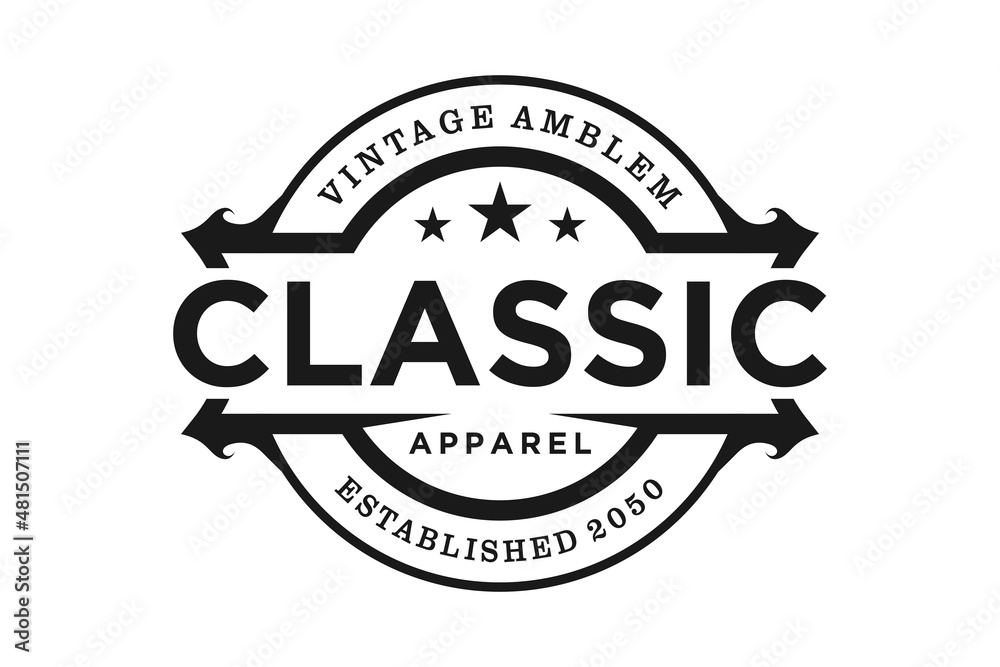 Vintage Classic Retro Badge Fashion Brand Label logo design inspiration ...