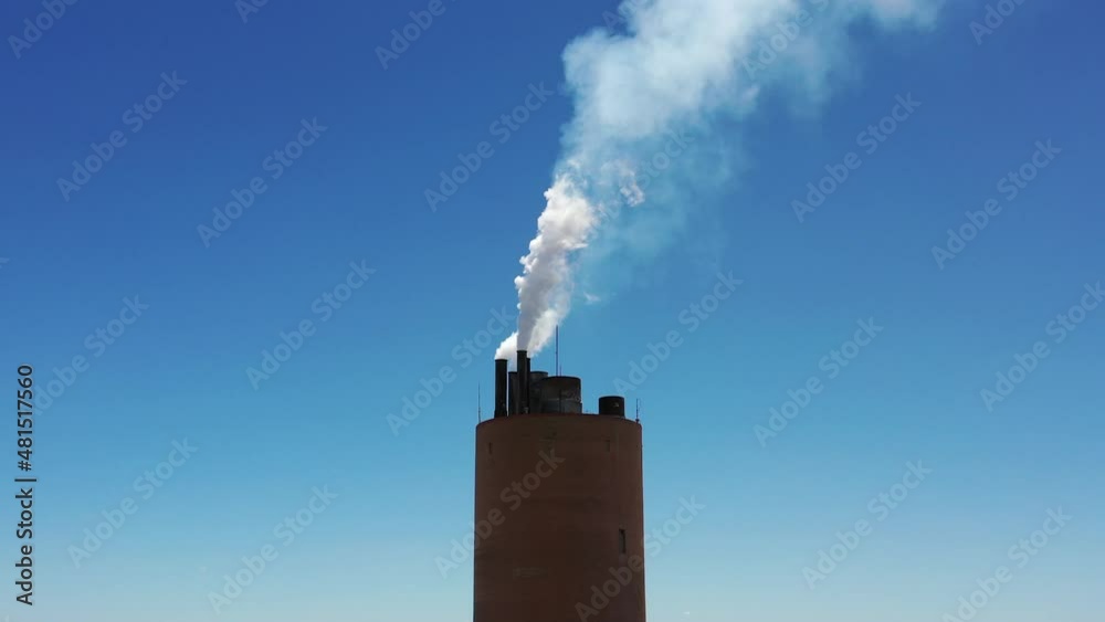 Chimney toxic gas smoke. Air pollution smoke from chimney of factory ...