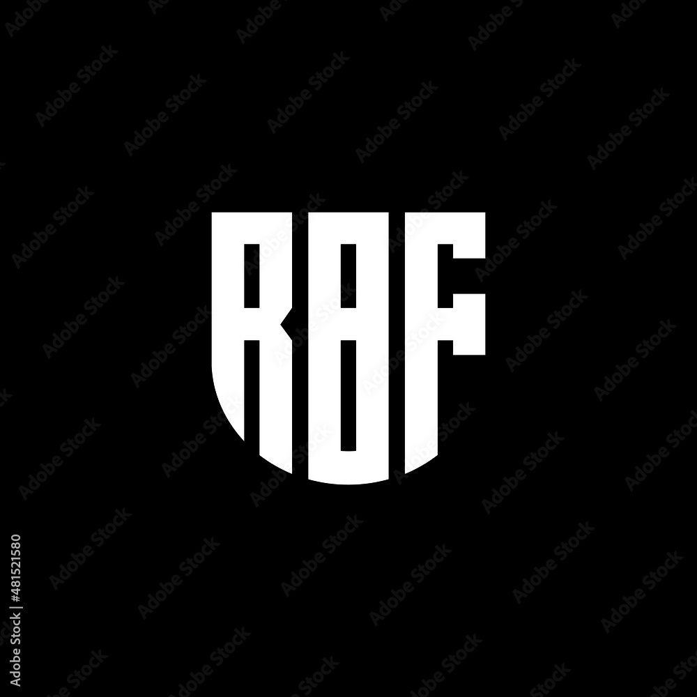 Vecteur Stock RBF letter logo design with black background in ...