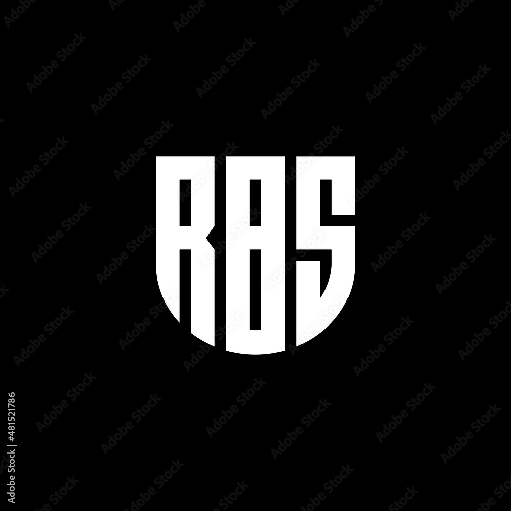 RBS letter logo design with black background in illustrator, vector ...
