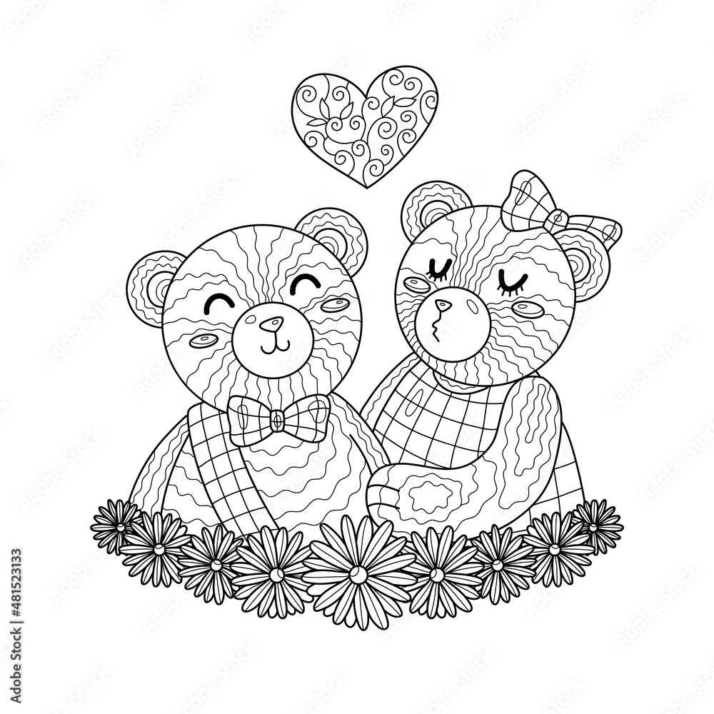 Sweet kiss teddy bear. Couple together celebrate valentine day ...