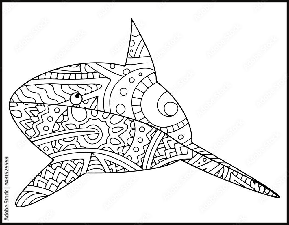 dolphin mandala coloring page, sea life set coloring page mandala ...