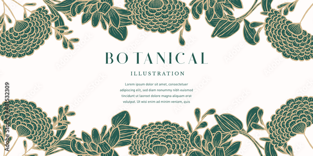 Botanical Green Background Stock Vector | Adobe Stock