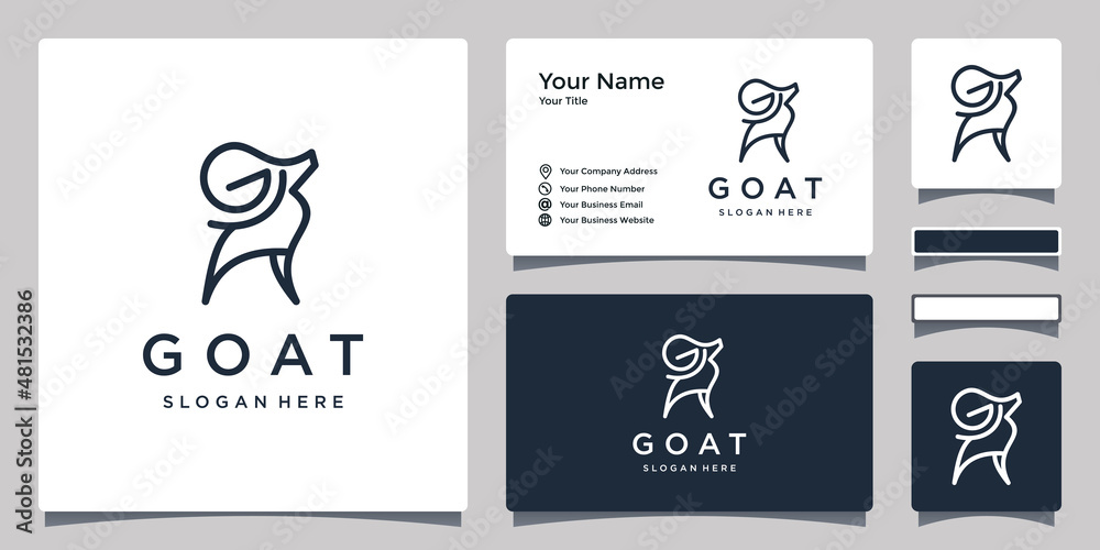 goat logo template whose horns are in the shape of the letter G as the ...