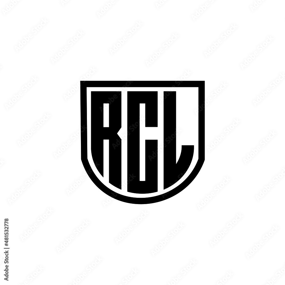 RCL letter logo design with white background in illustrator, vector ...