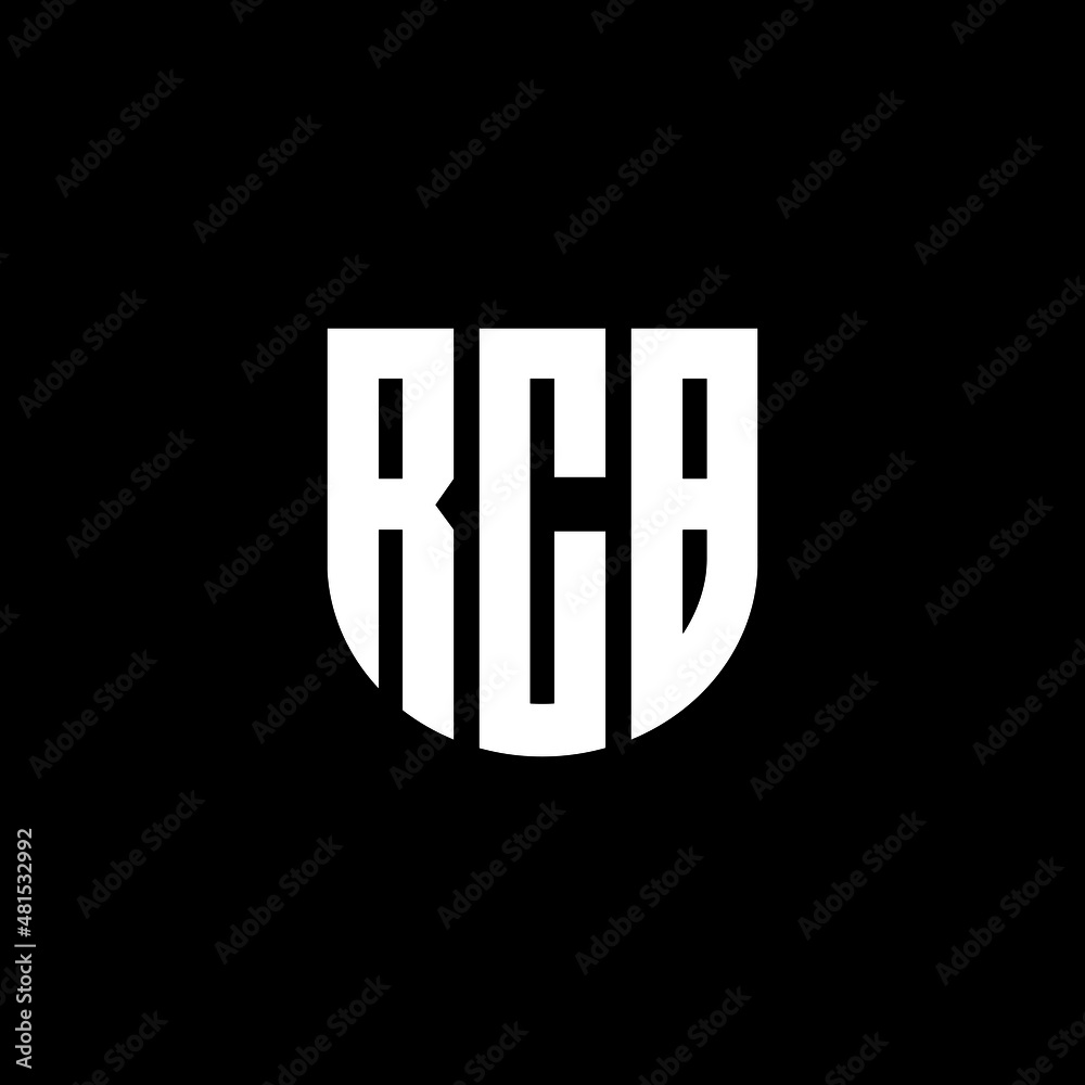 RCB letter logo design with black background in illustrator, vector ...