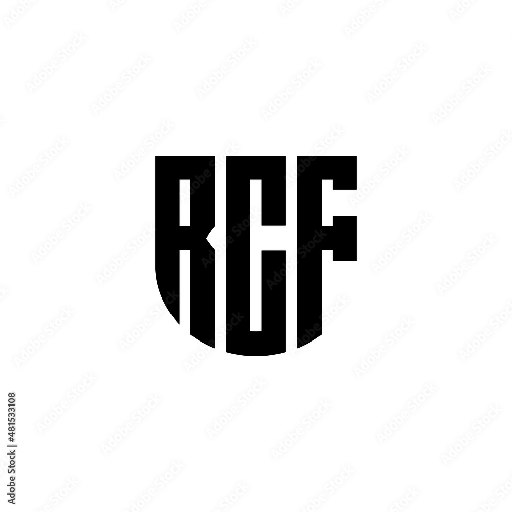 RCF letter logo design with white background in illustrator, vector ...