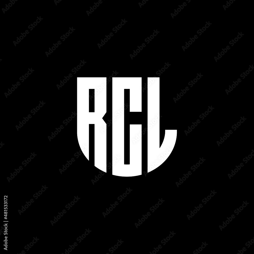 RCL letter logo design with black background in illustrator, vector ...